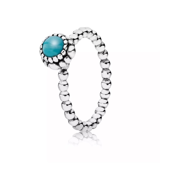 Pandora | Jewelry | Pandora Sterling Turquoise Bday Blooms Dec Ring ...